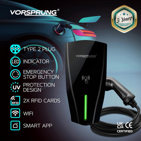 EV Charger (Alpha Max)- 7.4kW Plug & Play Type 2 | Indoor/Outdoor Wall ...